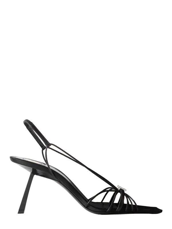 Saint Laurent Jerry Logo-embellished Slingback Sandals - Black