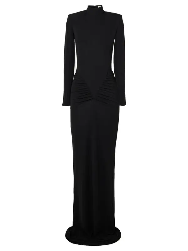 THE NEW ARRIVALS ILKYAZ OZEL Darja Draped Gown - Black