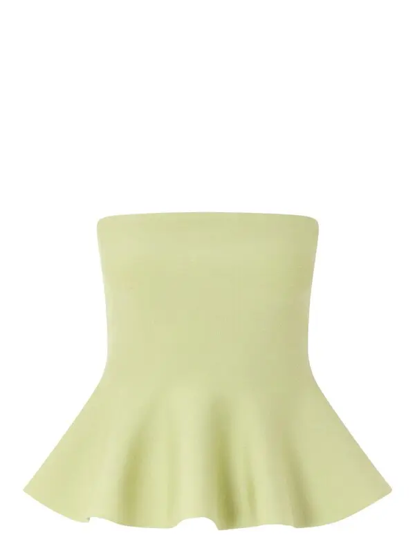 HIGH SPORT Eric Strapless Wool-blend Peplum Top - Green