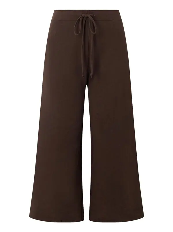NILI LOTAN Kiki Cropped Track Pants - Brown
