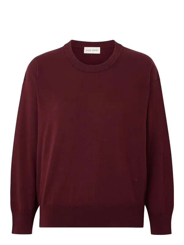 HIGH SPORT Jenna Wool Sweater - Burgundy