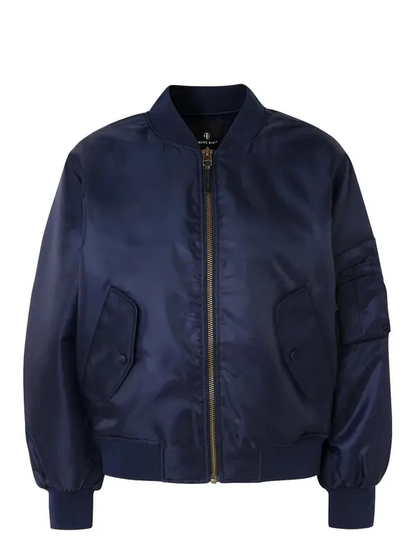 ANINE BING Leon Padded Shell Bomber Jacket - Blue