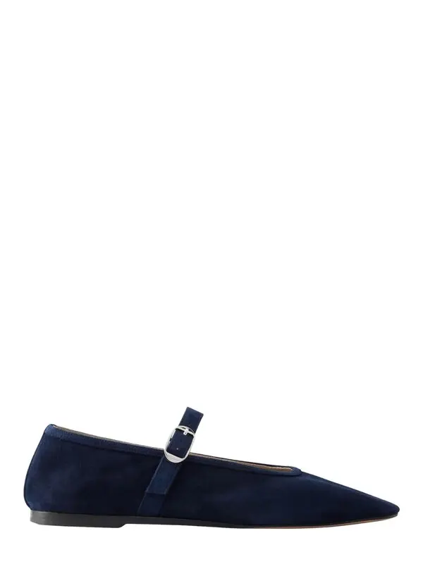 Le Monde Beryl Suede Mary Jane Ballet Flats - Blue