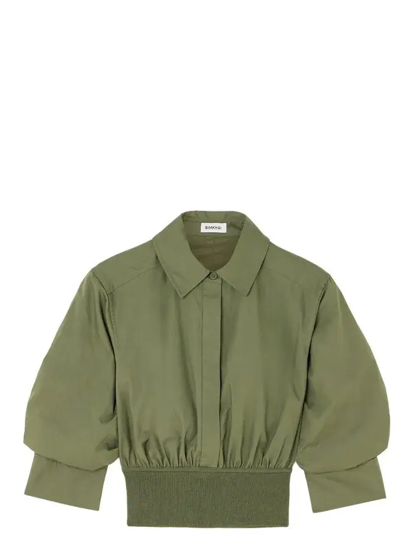 Simkhai Stiles Cropped Shirt - Green
