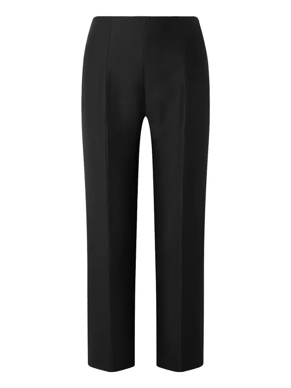 TOTEME Wool And Silk-blend Straight-leg Pants - Black