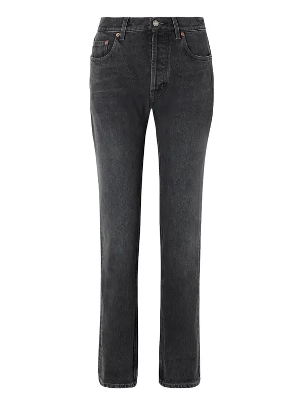Saint Laurent High-rise Straight-leg Jeans - Black
