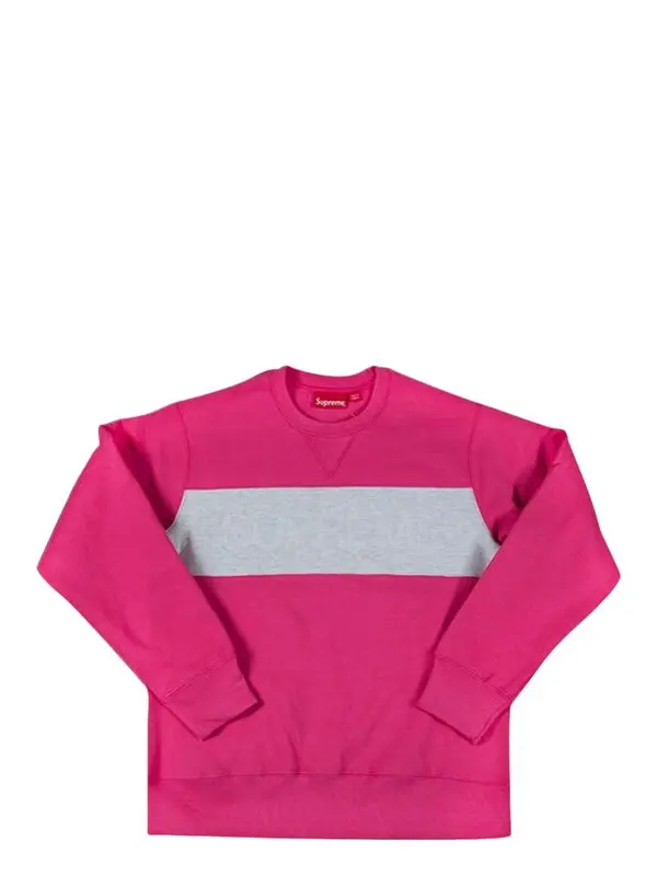 Supreme Zig Zag Stitch Panel Crewneck - Pink
