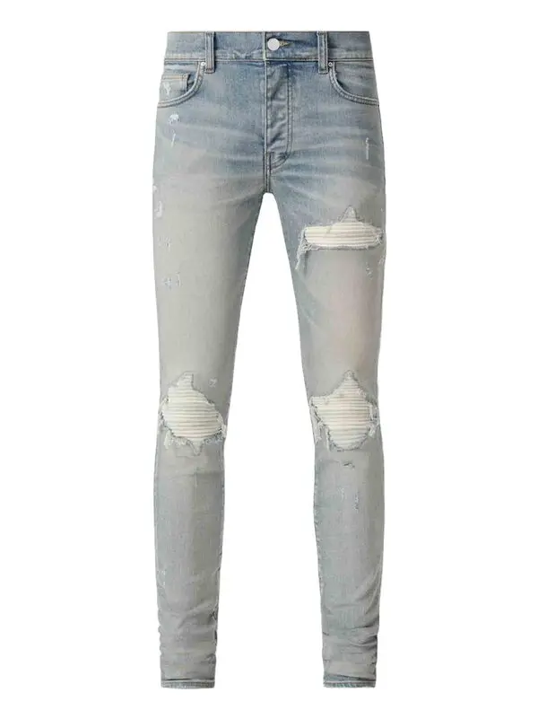 Amiri Mx1 Ultra-suede Straight Jeans - Light Denim Blue