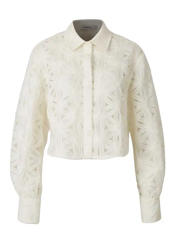 Simkhai Anders Floral Blouse - White