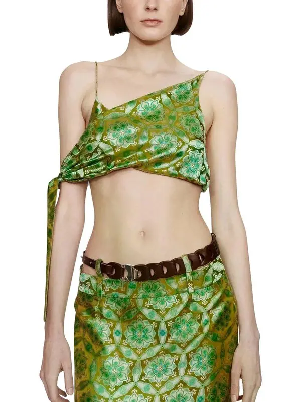 Christopher Esber Printed Tie Top - Green