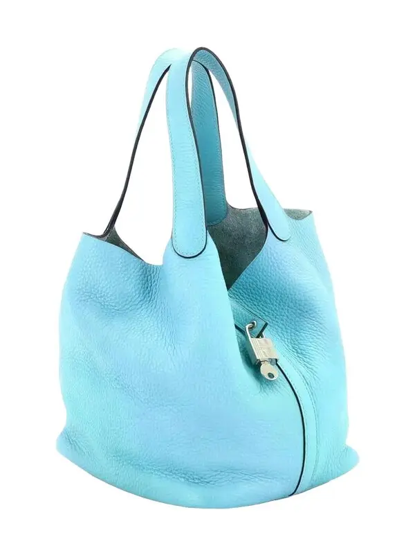 Hermès Picotin Lock Clemence Mm Bucket Bag - Blue