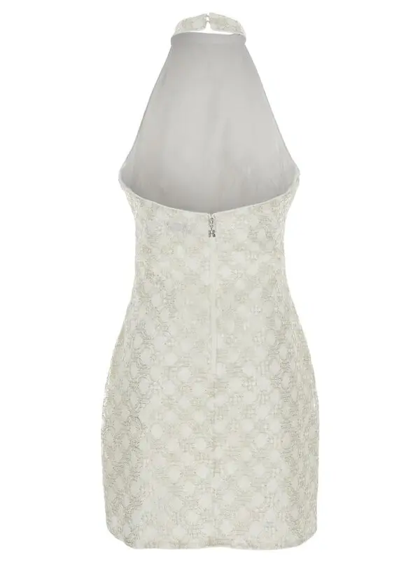 Remain Birger Christensen Sequinned Halterneck Mini Dress - White