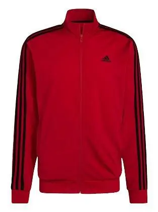 Adidas Essentials Warm 3-stripes Track Jacket - Scarelet Red Black