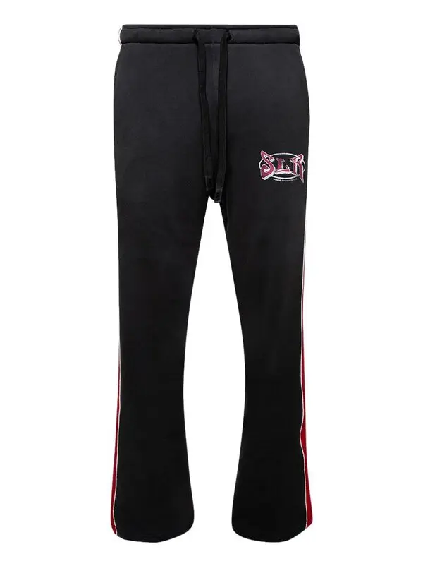 NAHMIAS Striped Wide Sweatpants Aged - Black