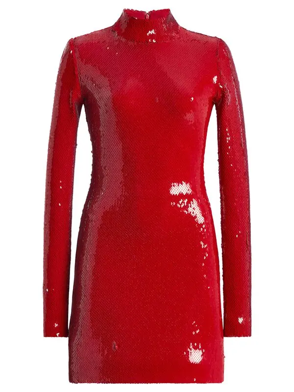 SERGIO HUDSON Sequined Mini Dress - Red