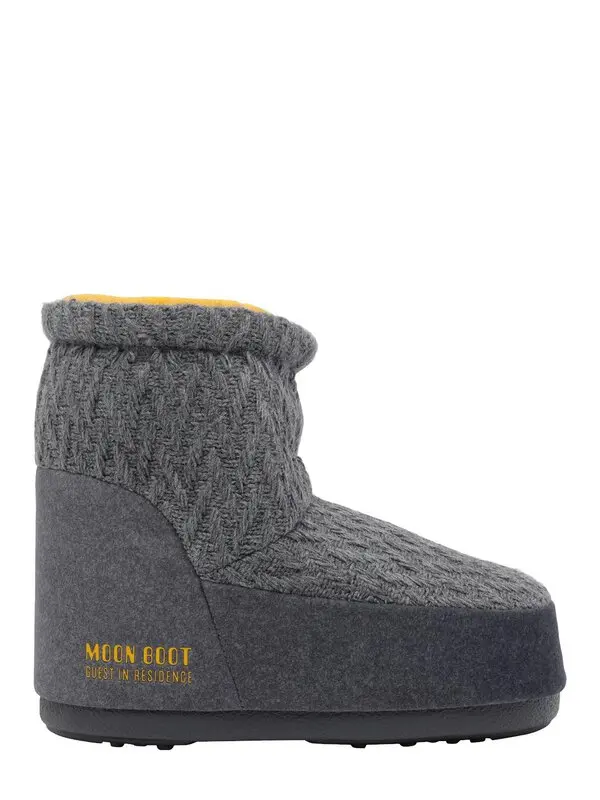 MOON BOOT X GUEST IN RESIDENCE Icon Low Nolace Knit Booties - Grey