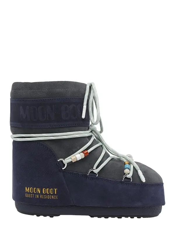 MOON BOOT X GUEST IN RESIDENCE Icon Low Suede Booties - Blue