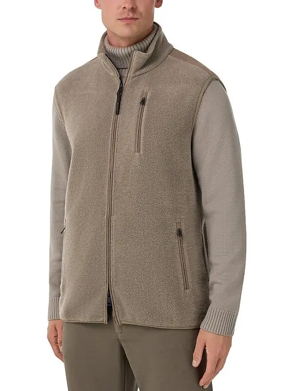 Boggi Milano Wool Teddy Sweater Vest - Taupe