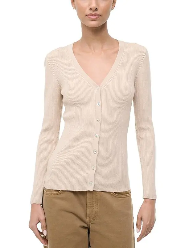 Staud Ribbed Knit Sweater - Fawn