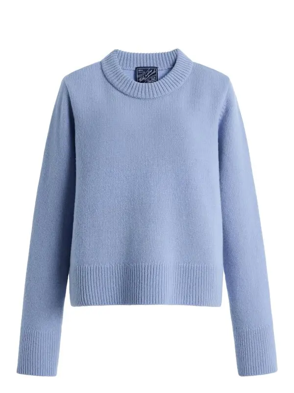 WITH NOTHING UNDERNEATH Devon Wool Sweater - Light Blue