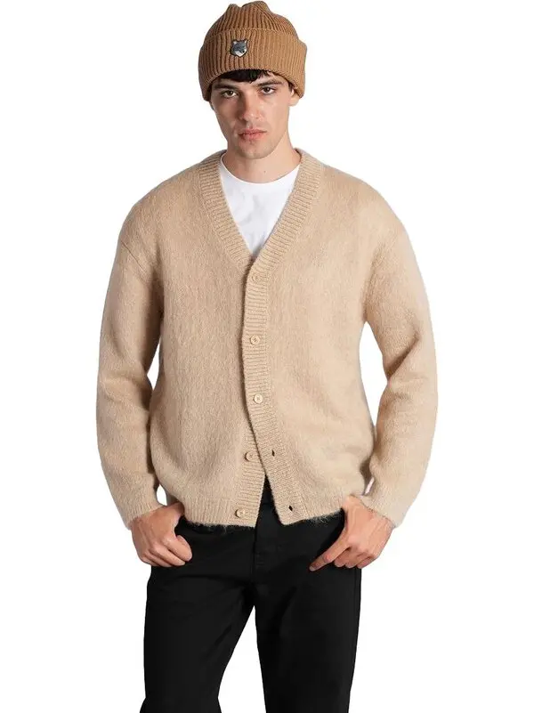 Maison Kitsuné Wool Blend Cardigan - Beige