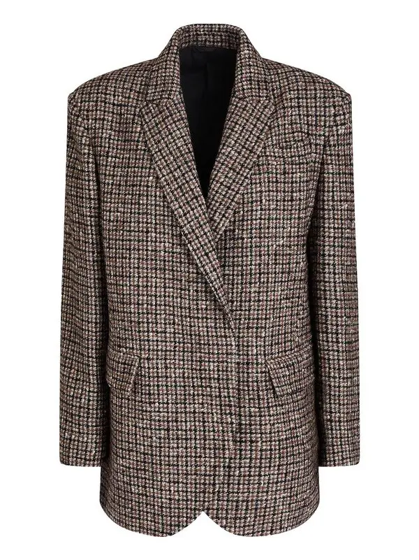 Brunello Cucinelli Checked Wool-blend Tweed Blazer - Brown