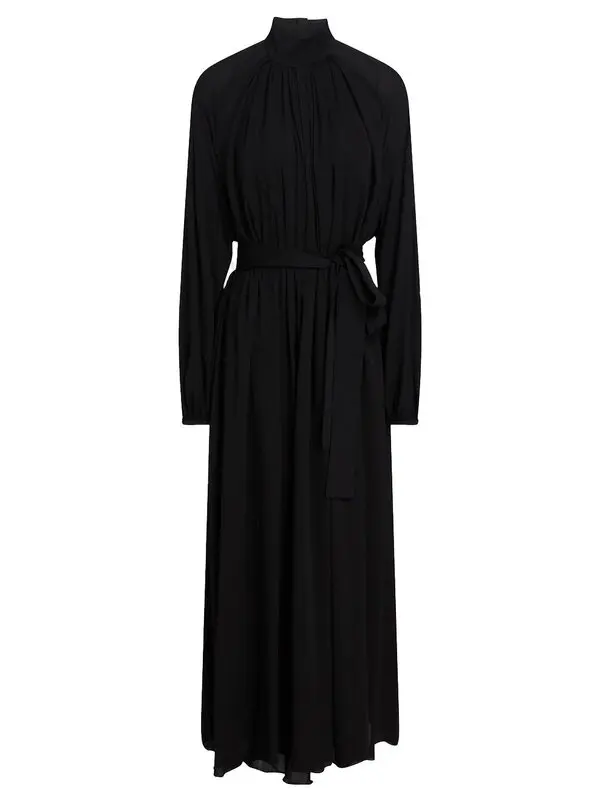 Gabriela Hearst Belted Silk-crepe Midi Dress - Black