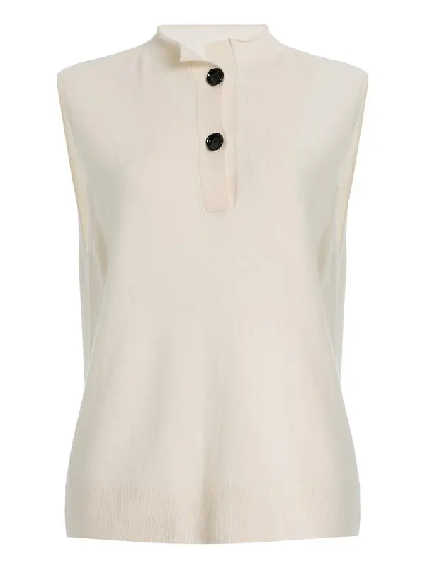 HOUSE OF DAGMAR Sleeveless Wool-cashmere Knit Top - White