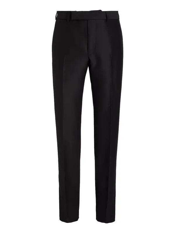 Dunhill Wool And Silk-blend Pants - Black