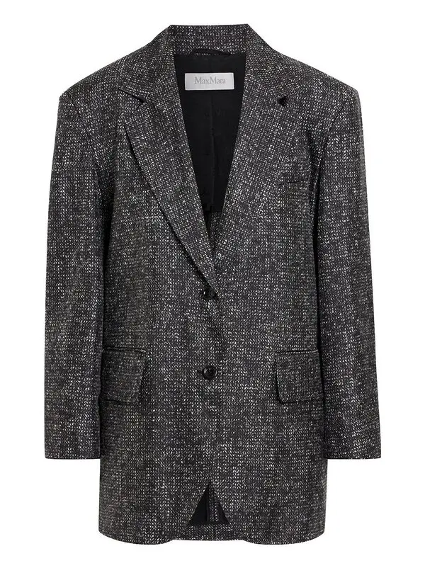 Max Mara Laziale Printed Silk-twill Blazer - Dark Gray