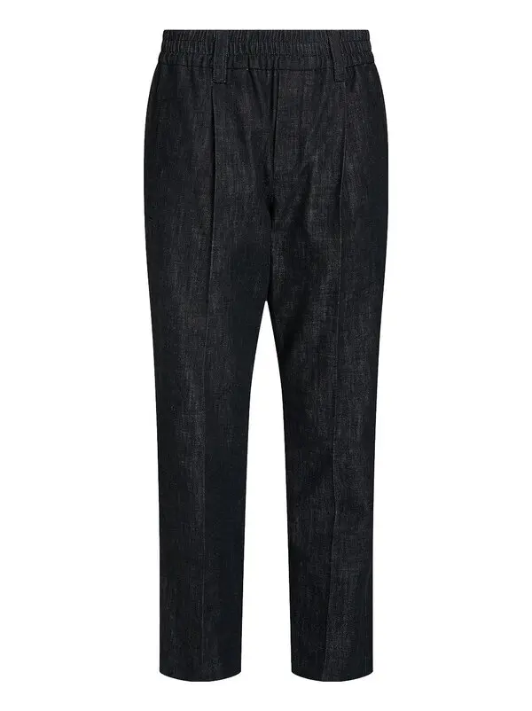 Brunello Cucinelli High-rise Tapered Jeans - Black