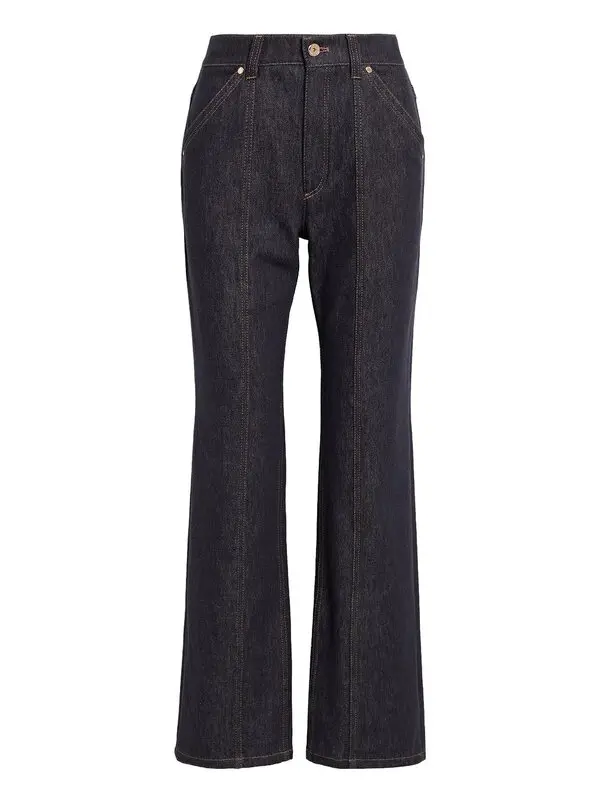 Brunello Cucinelli High-rise Straight-leg Jeans - Dark Denim