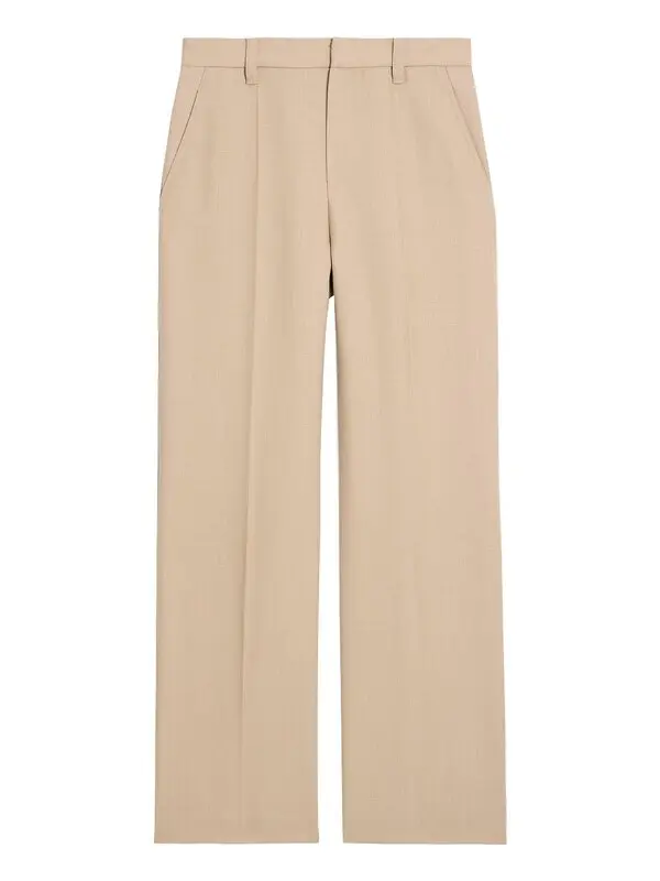 Brunello Cucinelli Wool-twill Wide-leg Pants - Beige