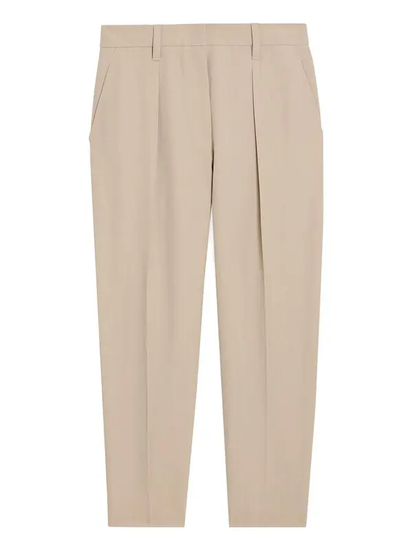 Brunello Cucinelli Pleated Tapered Wool-blend Twill Pants - Beige