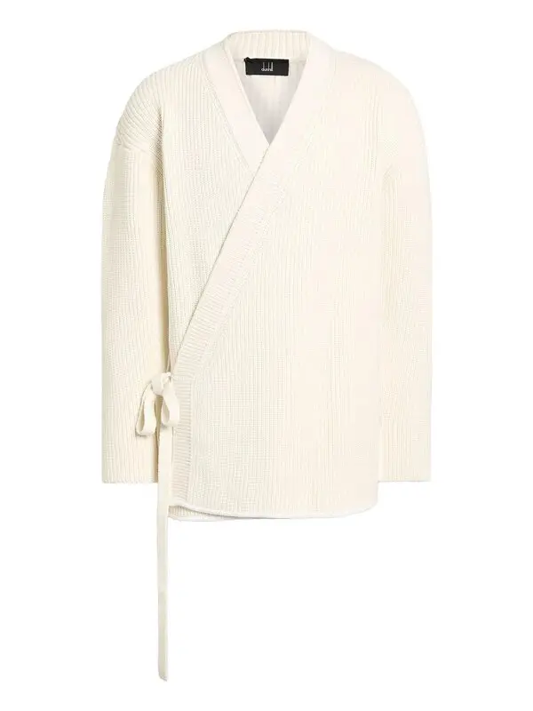 Dunhill Ribbed Cotton-blend Cardigan - Ivory