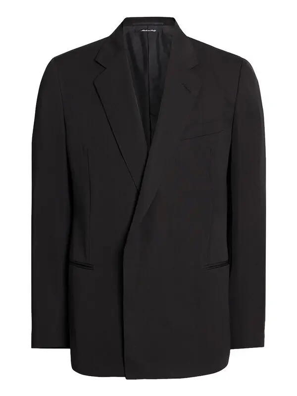 Dunhill Doublebreasted Wooltwill Blazer - Black