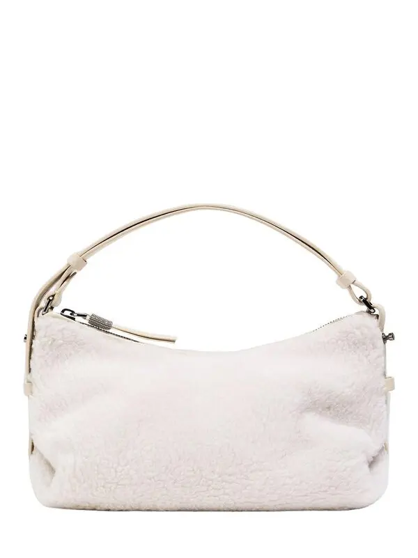 Brunello Cucinelli Leather-trimmed Shearling Tote - Off-white