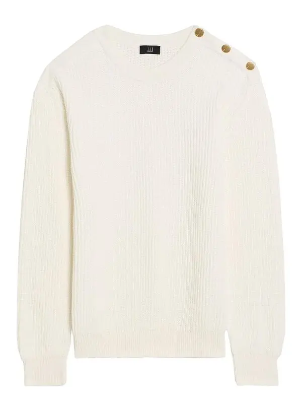 Dunhill Ribbed Cotton Sweater - White