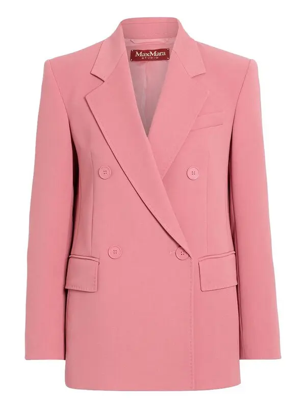 Max Mara Lamella Double-breasted Wool-twill Blazer - Pink