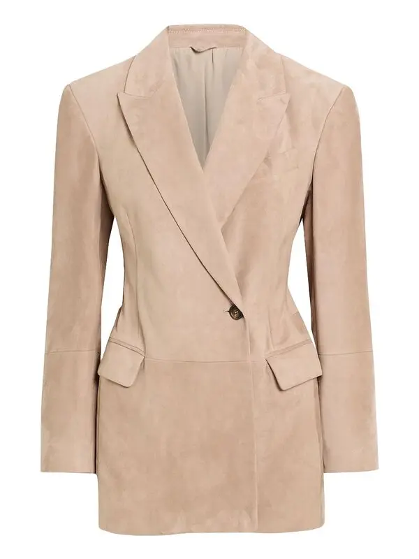 Brunello Cucinelli Suede Blazer - Sand
