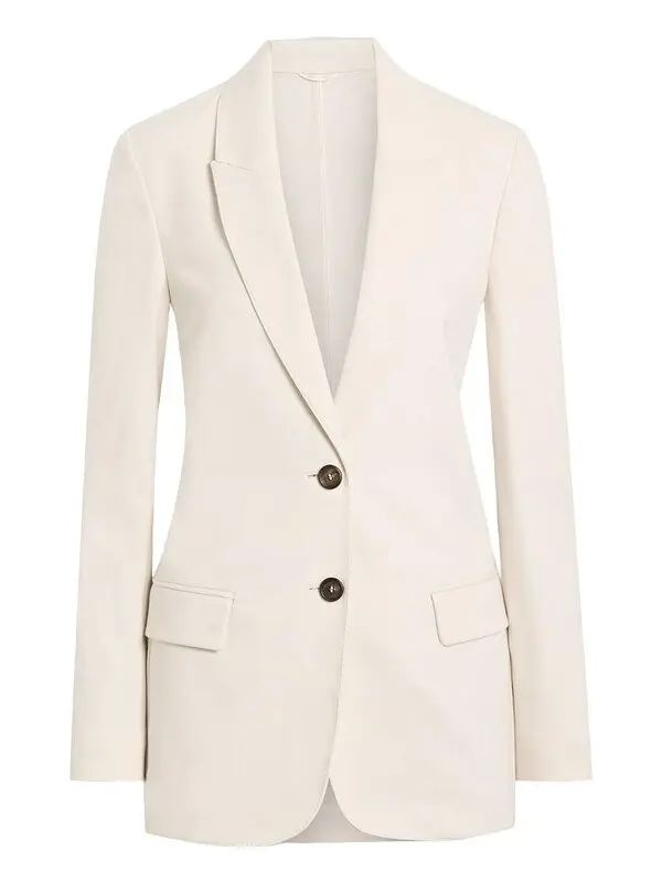 Brunello Cucinelli Bead-embellished Cotton-blend Jersey Blazer - Ecru