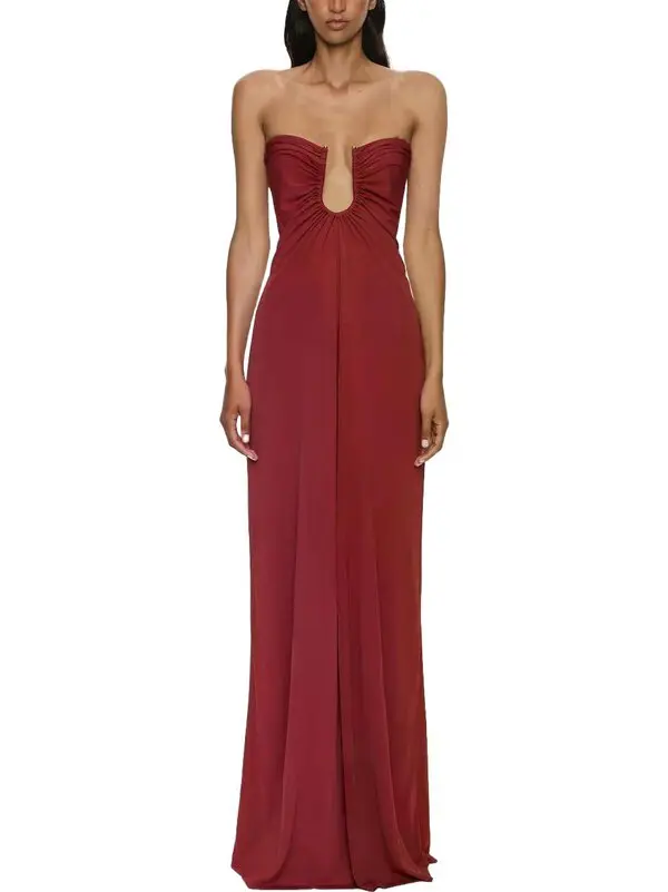 Christopher Esber Arced Palm Strapless Dress - Red