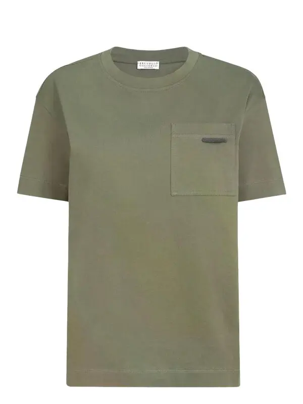Brunello Cucinelli Cotton Pocket T-shirt - Green