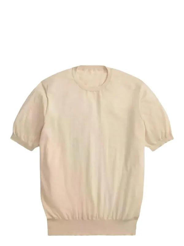 Ralph Lauren Purple Label Light Beige Round Neck Short Sleeve T-shirt - Neutrals