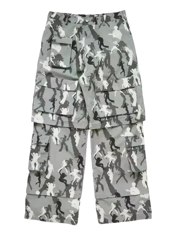 SPENCER BADU Camo Cargo Trousers - Grey