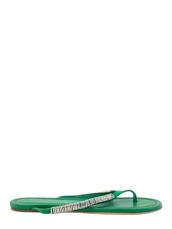 Christopher Esber Frida Pierced Suede Flat Sandals - Green