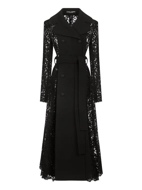 Dolce & Gabbana Belted Double-breasted Coat - Black