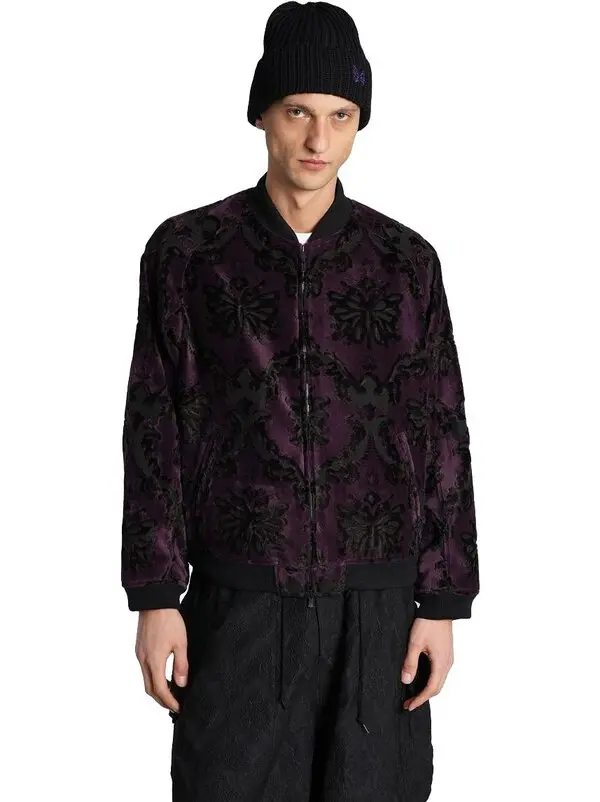 Needles Casual Jacquard Bomber Jacket - Purple