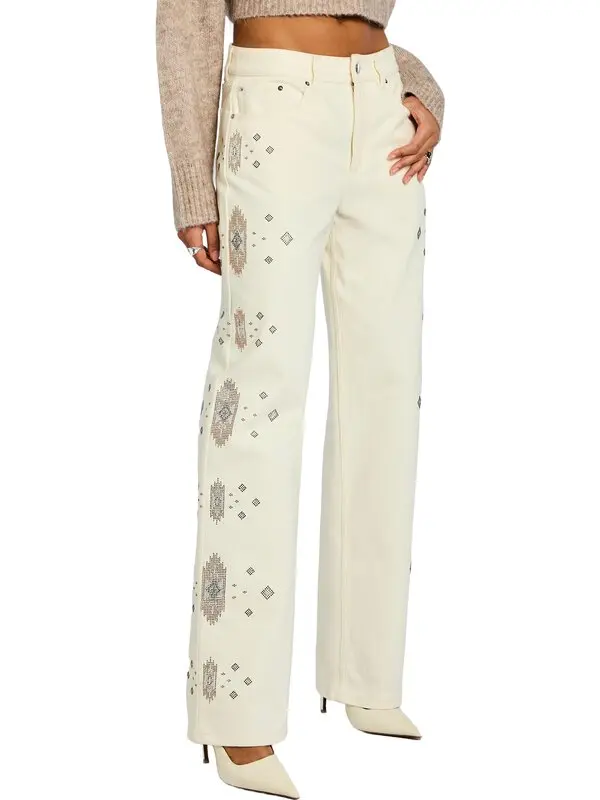 Retrofete Marinda Embroidered Jean - Snowcap