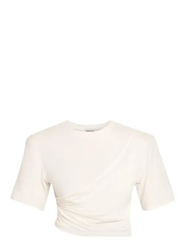 Simkhai Rowley Gathered Short-sleeve Tee - Ivory